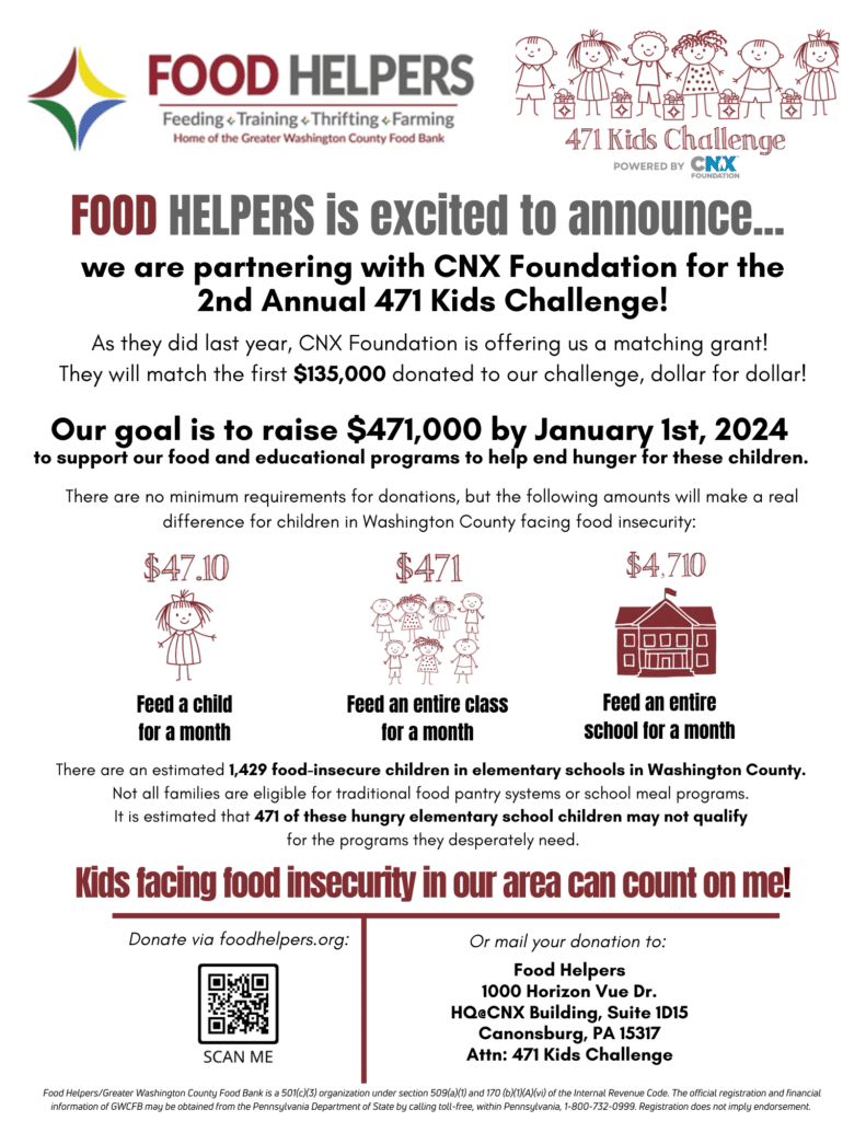 471 Kids Challenge - Food Helpers of Washington County